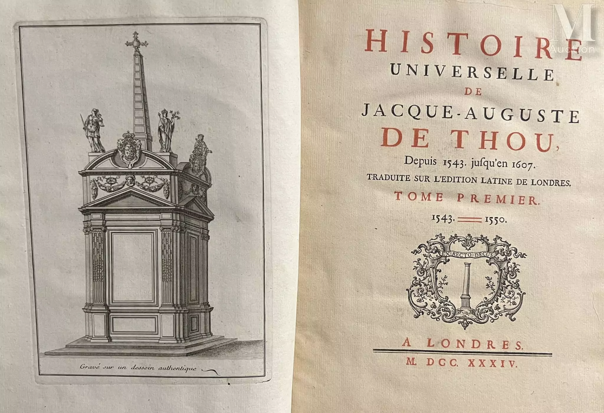 THOU (Jacques Auguste de). Histoire universelle - Lot 147 - enchères