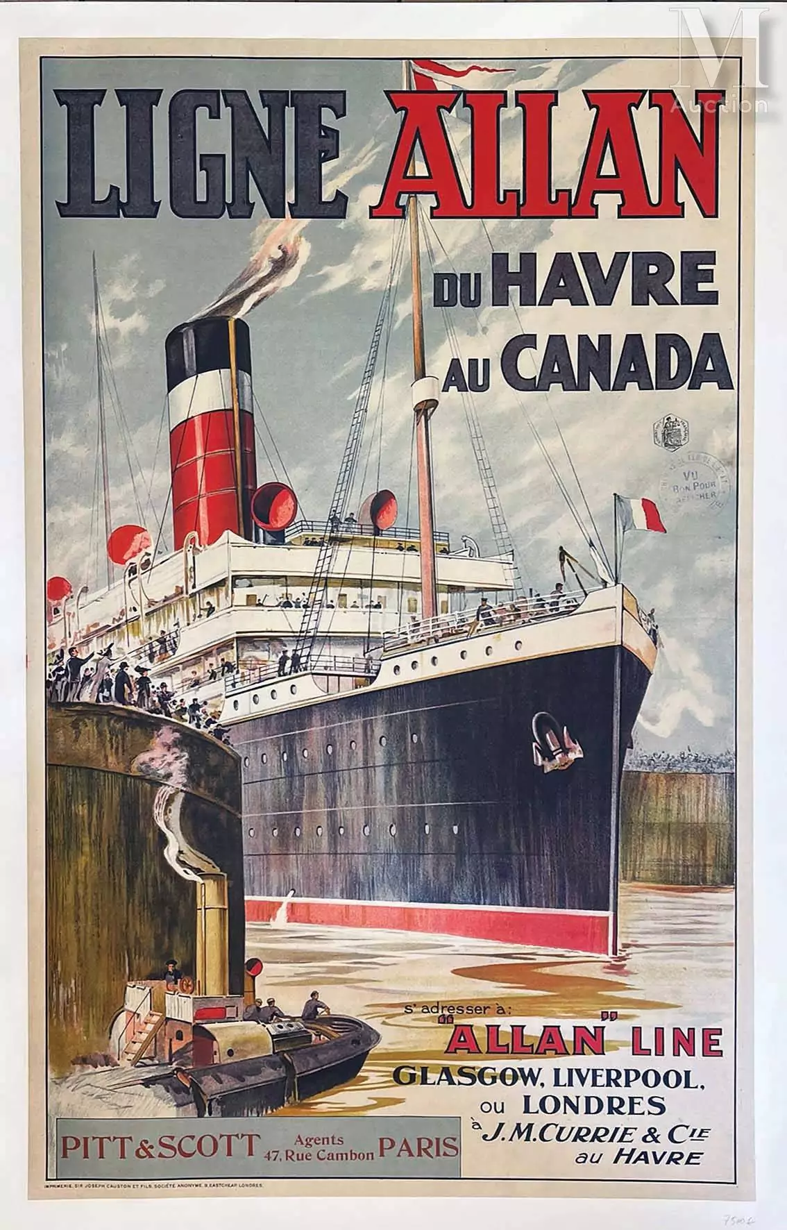 Allan line from Le Havre to Canada Glasgow Liverpool London A. J ...