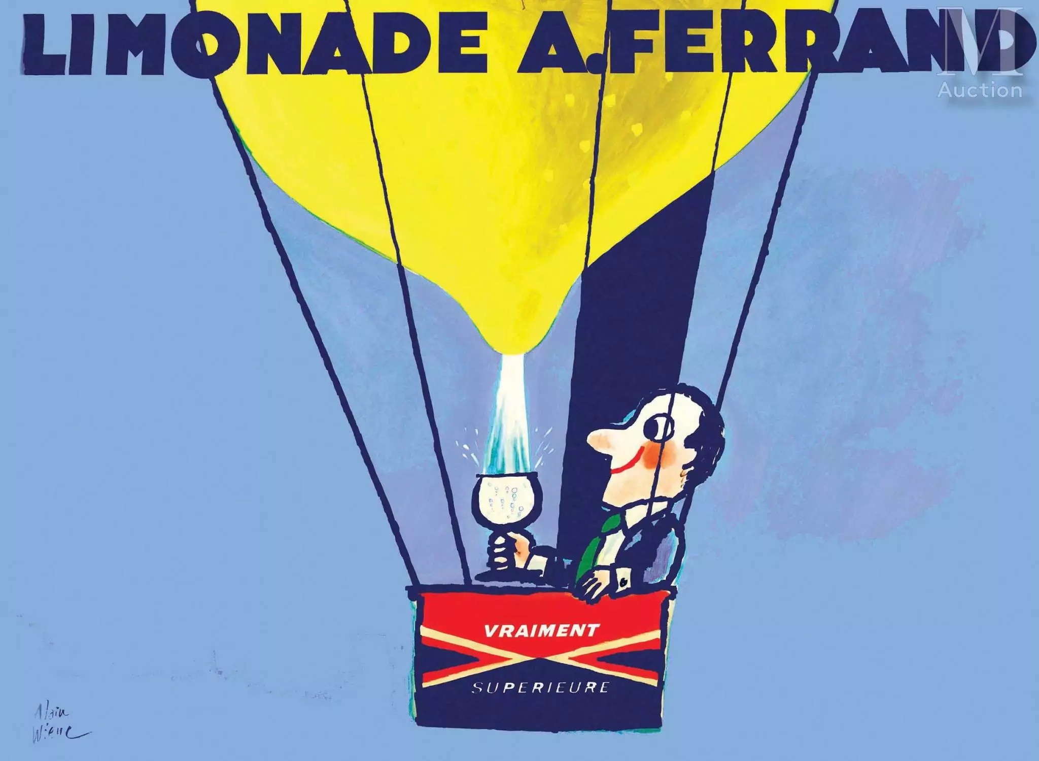 Limonade A. Ferrand Vraiment Supérieure Gouache signée Alain Wienc ...
