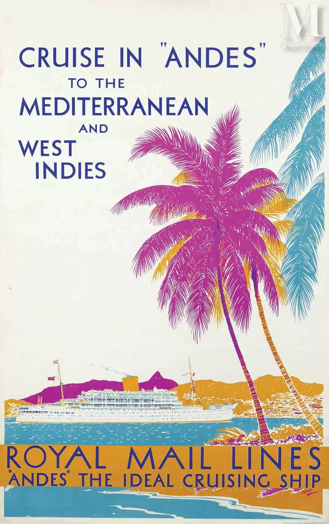 Cruise in ""Andes"" to Mediterranean & West Indies Royal Mail Lines ...