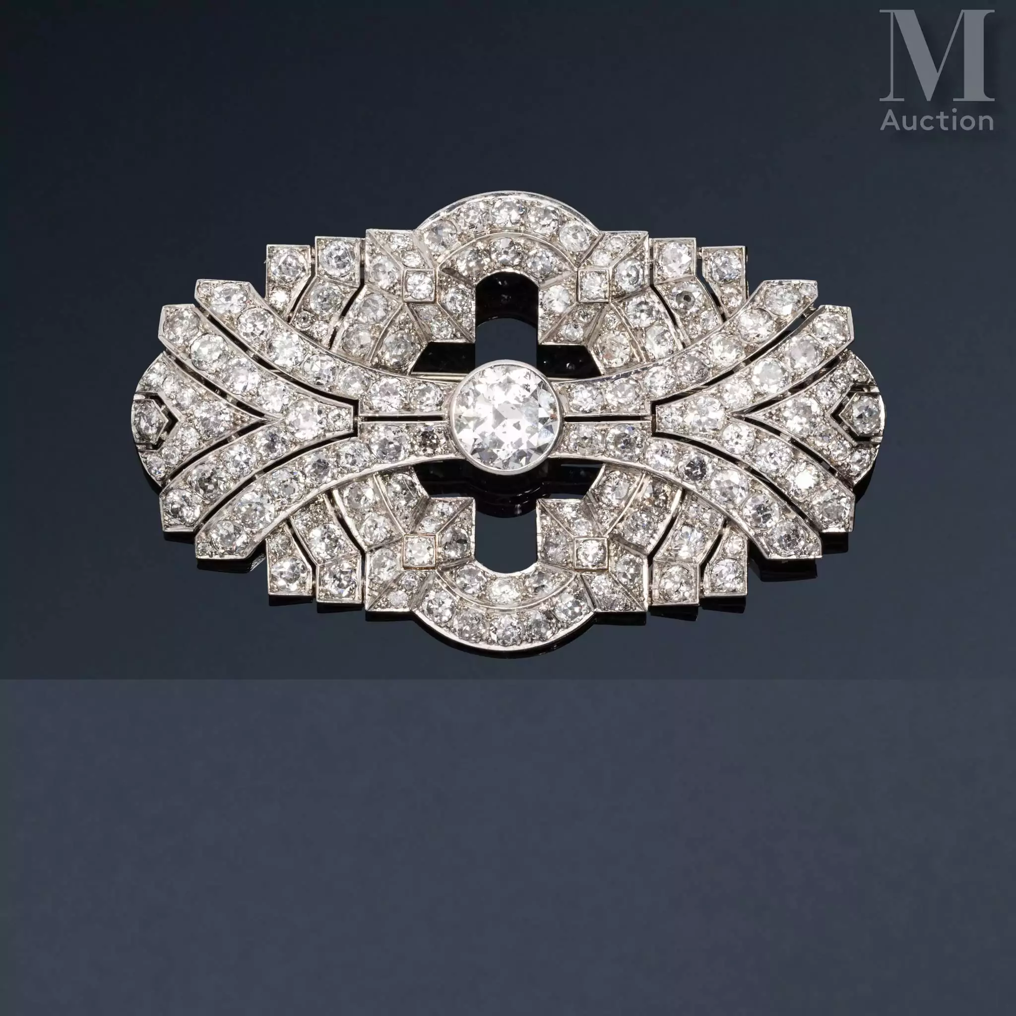 Broche diamants Art Déco - Lot 53 - enchères