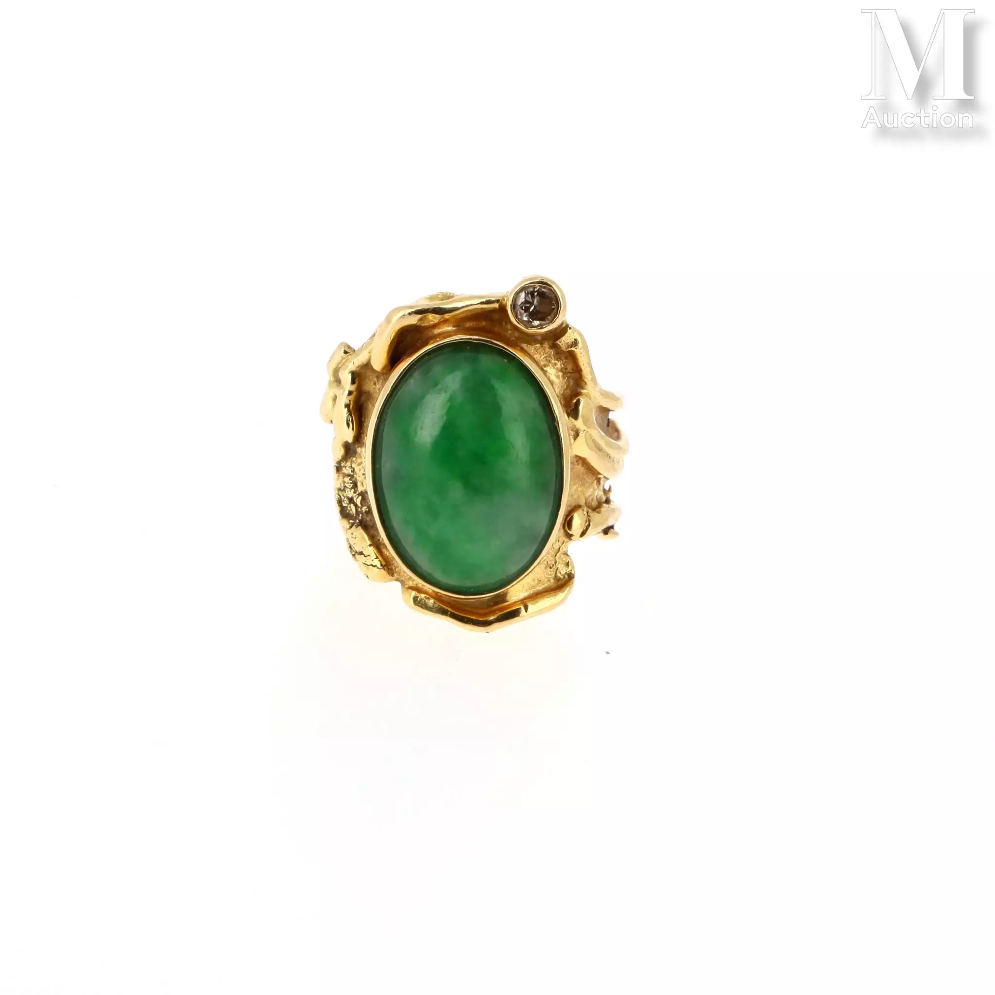 Bague jade diamants - Lot 155 - enchères